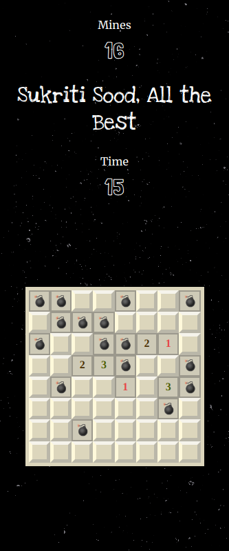 GitHub - Sukriti-sood/Minesweeper