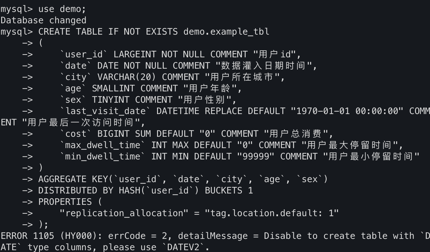 [Bug] Cannot create table with 'DATE' type · Issue #19388 · apache/doris · GitHub