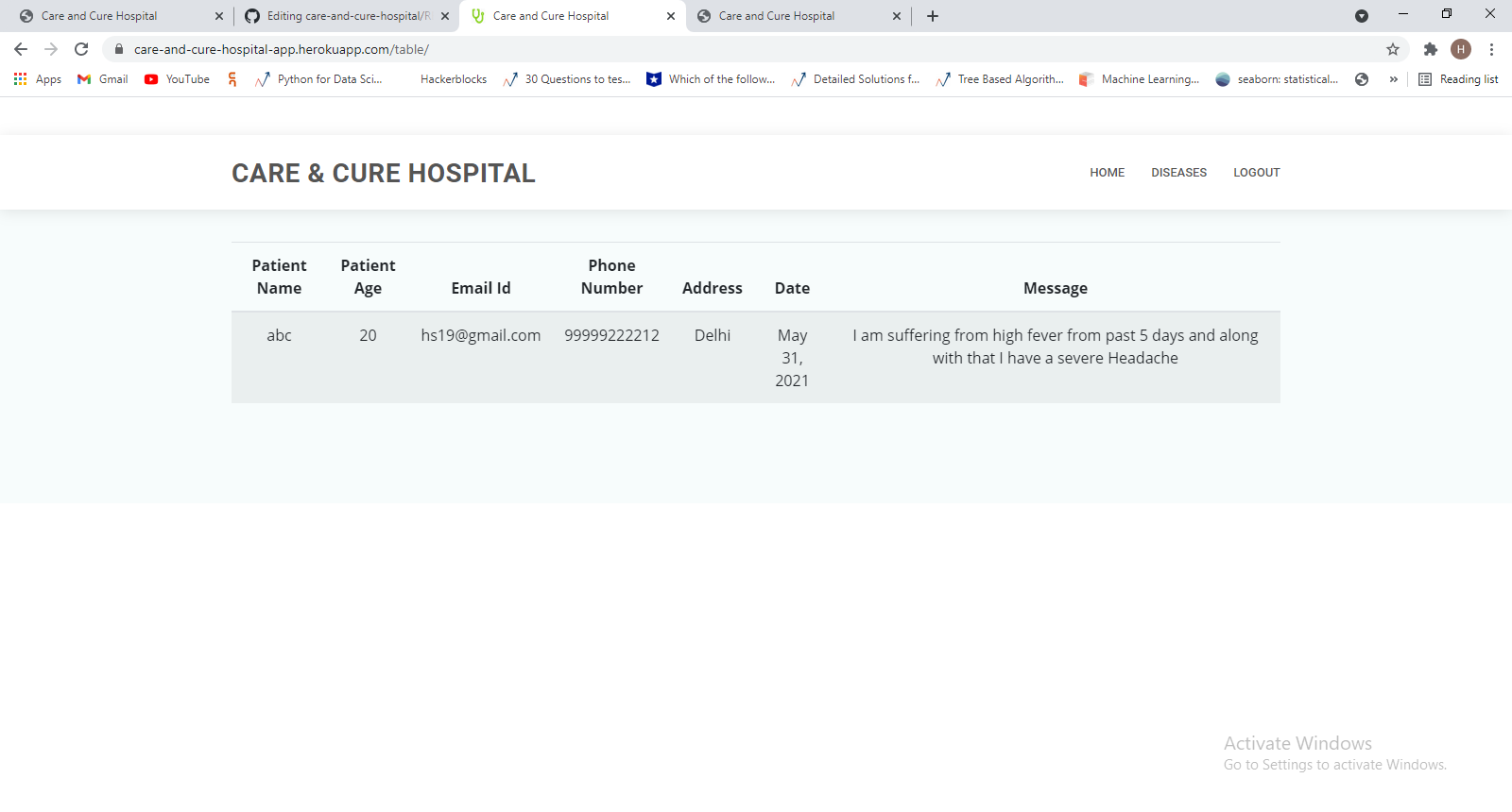 GitHub - Yashsaini28/care-and-cure-hospital