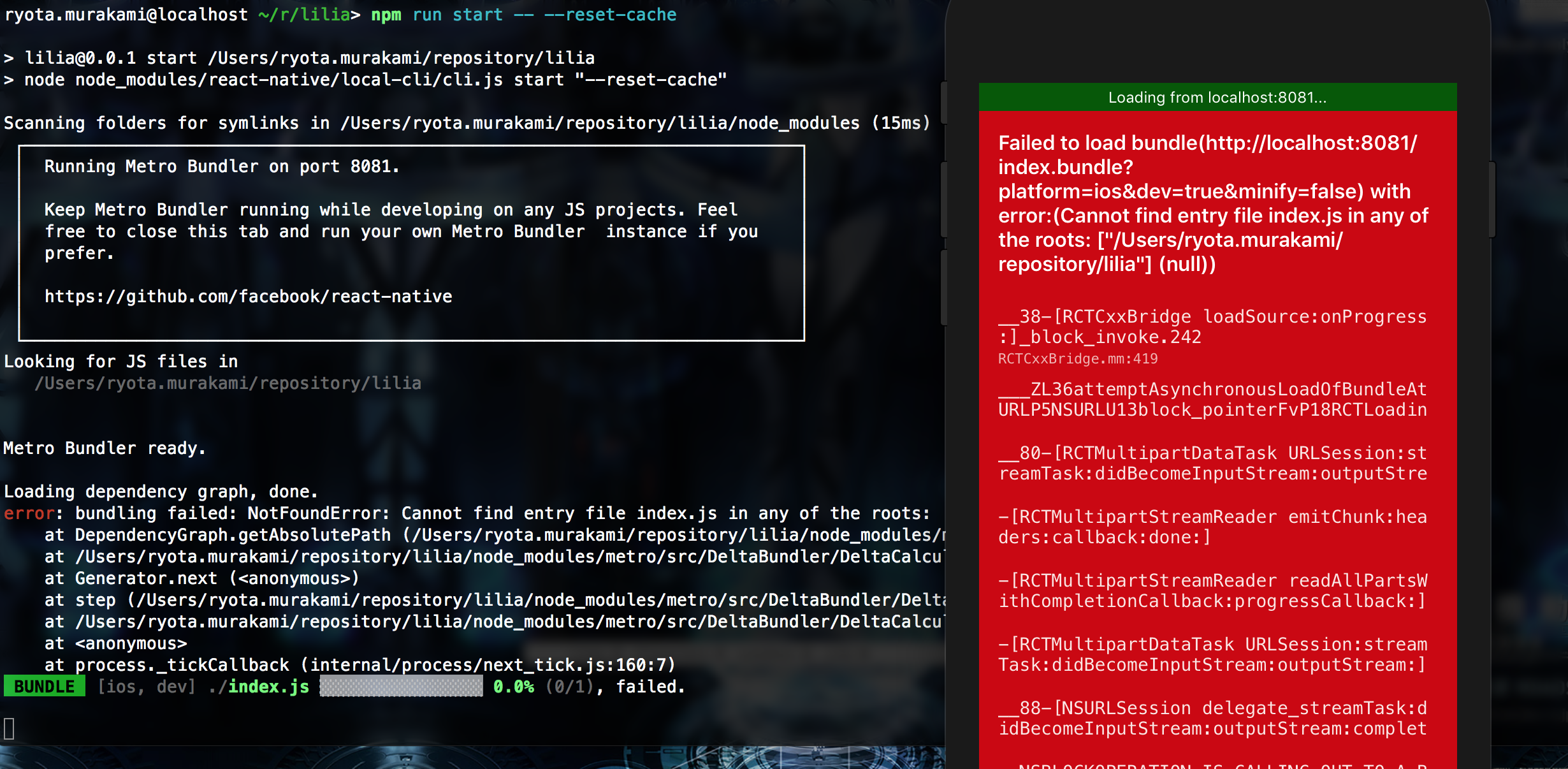 Bundling Failed Notfounderror Cannot Find Entry File Index Js In Any Of The Roots · Issue