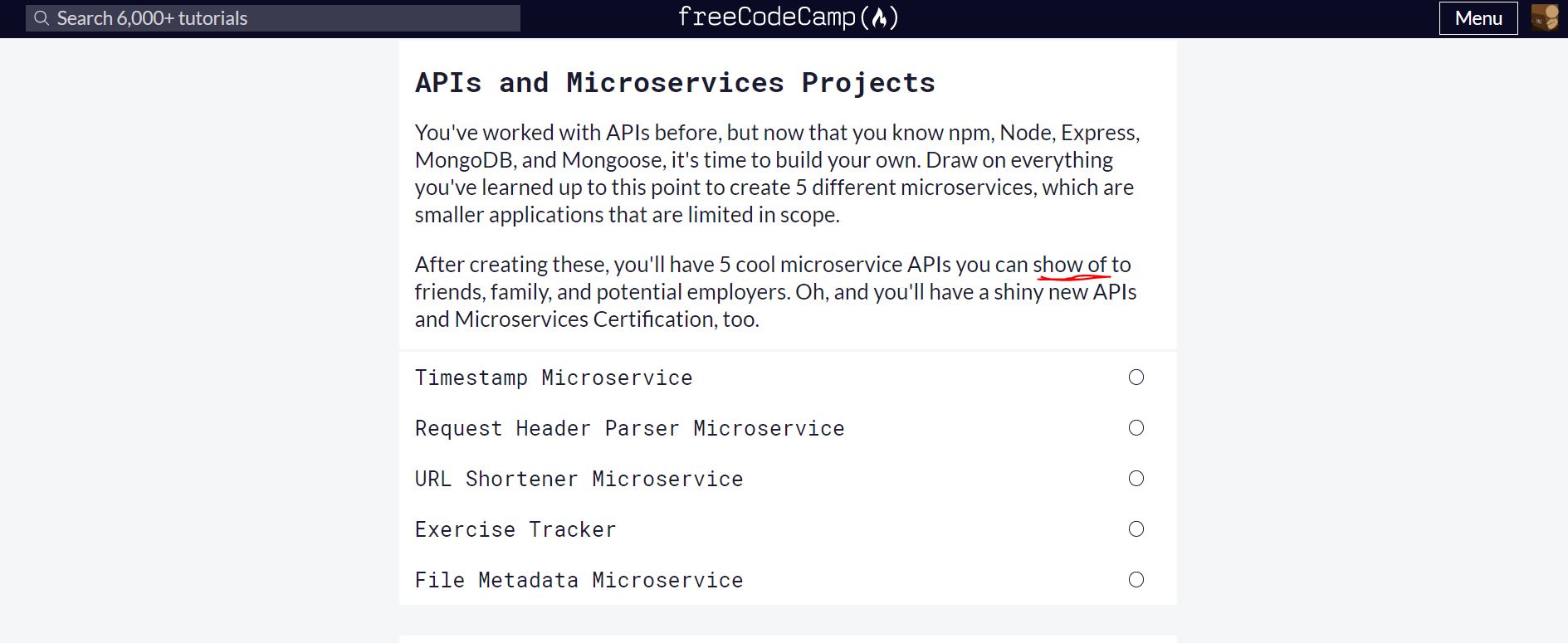 fix(client): typo in APIs and Microservices Projects intro by heysujal · Pull Request #42140 ...