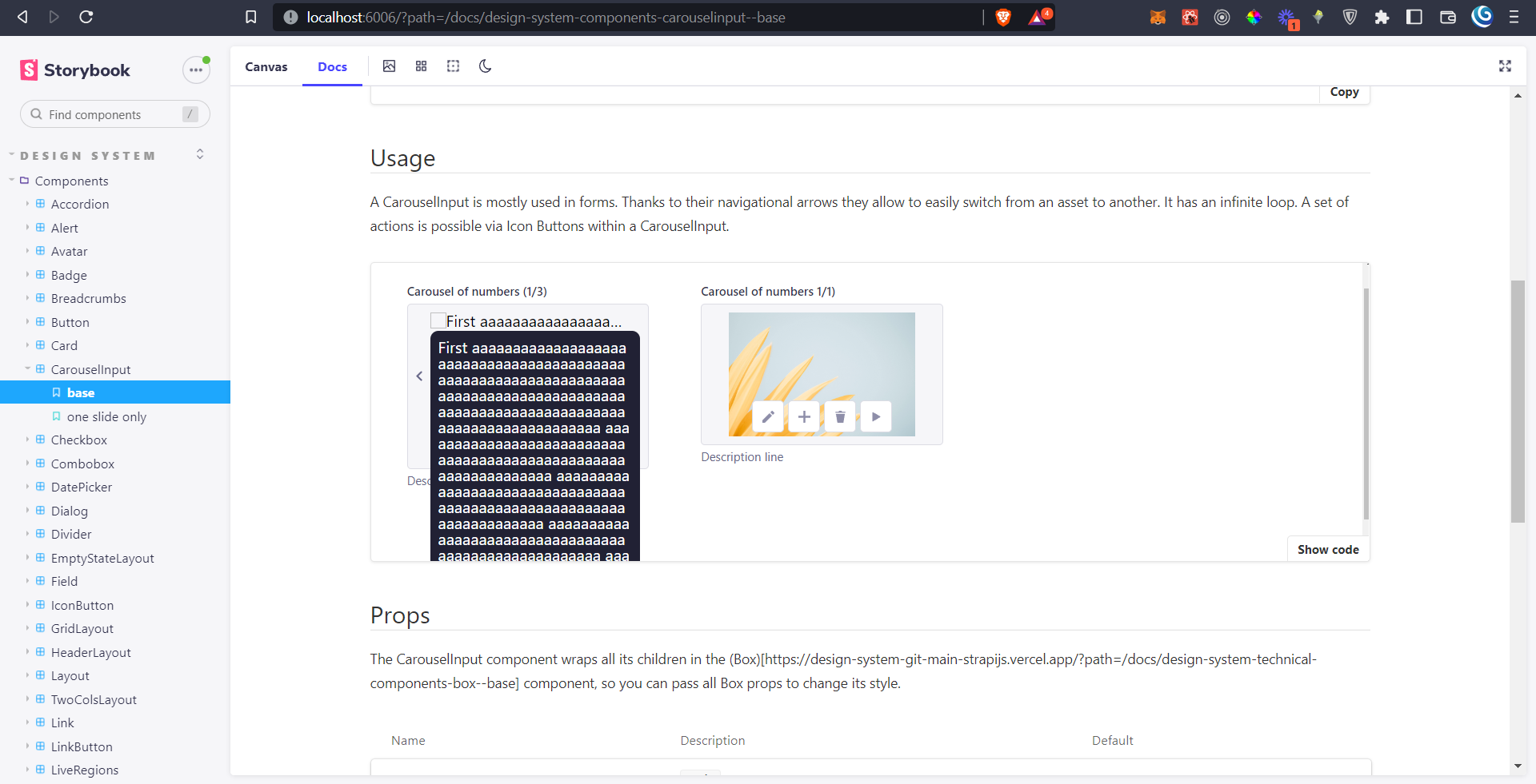 Unbroken CarouselImage alt text overflows out of CarouselInput · Issue #692 · strapi/design ...