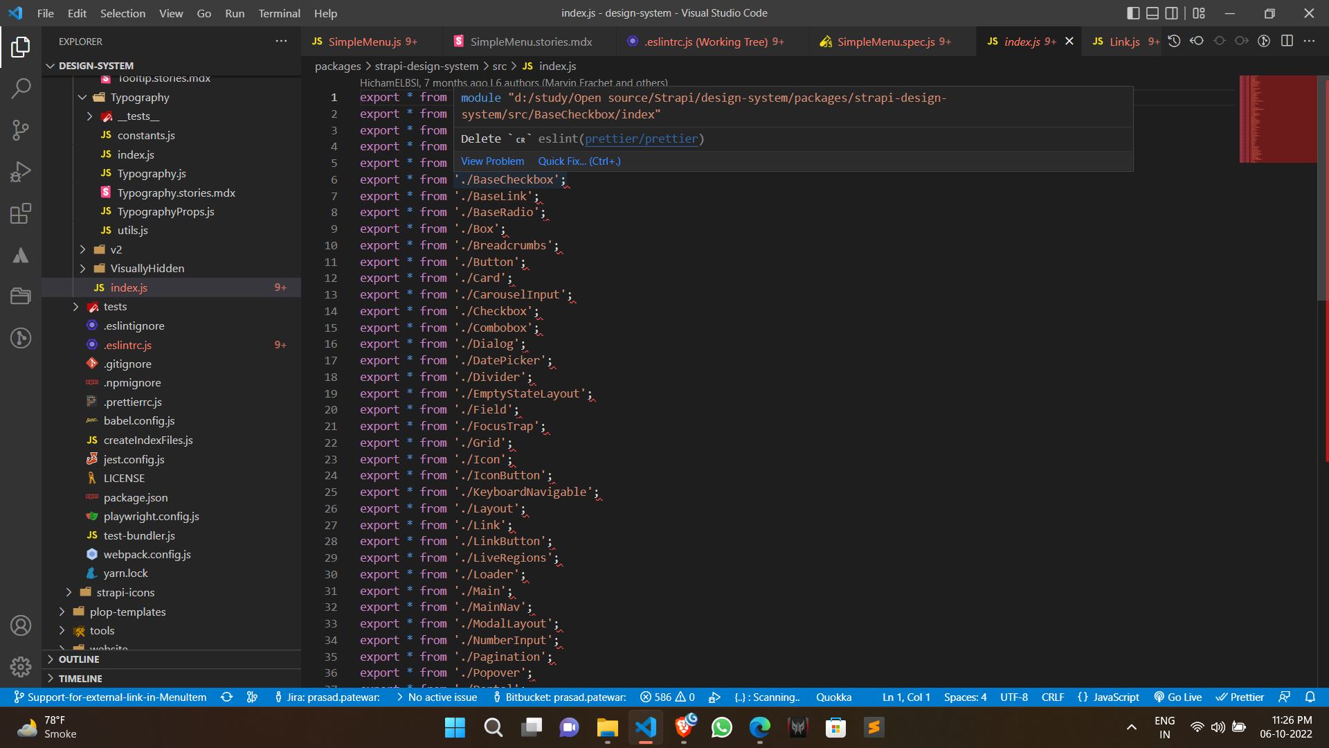Showing "Delete `␍`" on each EOL in VS code (Windows) · Issue #715 · strapi/design-system · GitHub