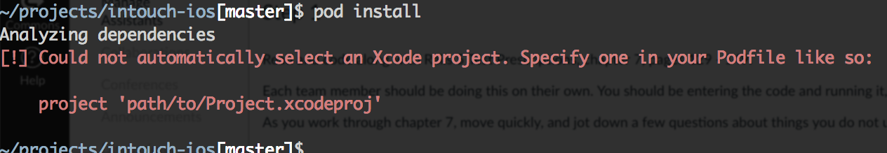 Pod Install Error Could Not Automatically Select And Xcode Project · Issue 9 · Osu Cascades