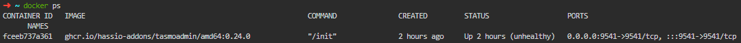 HA Docker reports "unhealthy" status · Issue #301 · hassio-addons/addon-tasmoadmin · GitHub