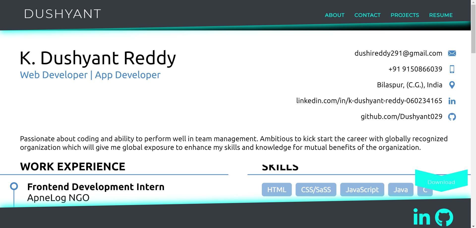 GitHub - Dushyant029/Portfolio-Frontend