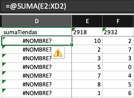 [Q] Problem with "Implicit intersection operator: @" · Issue #1491 · exceljs/exceljs · GitHub