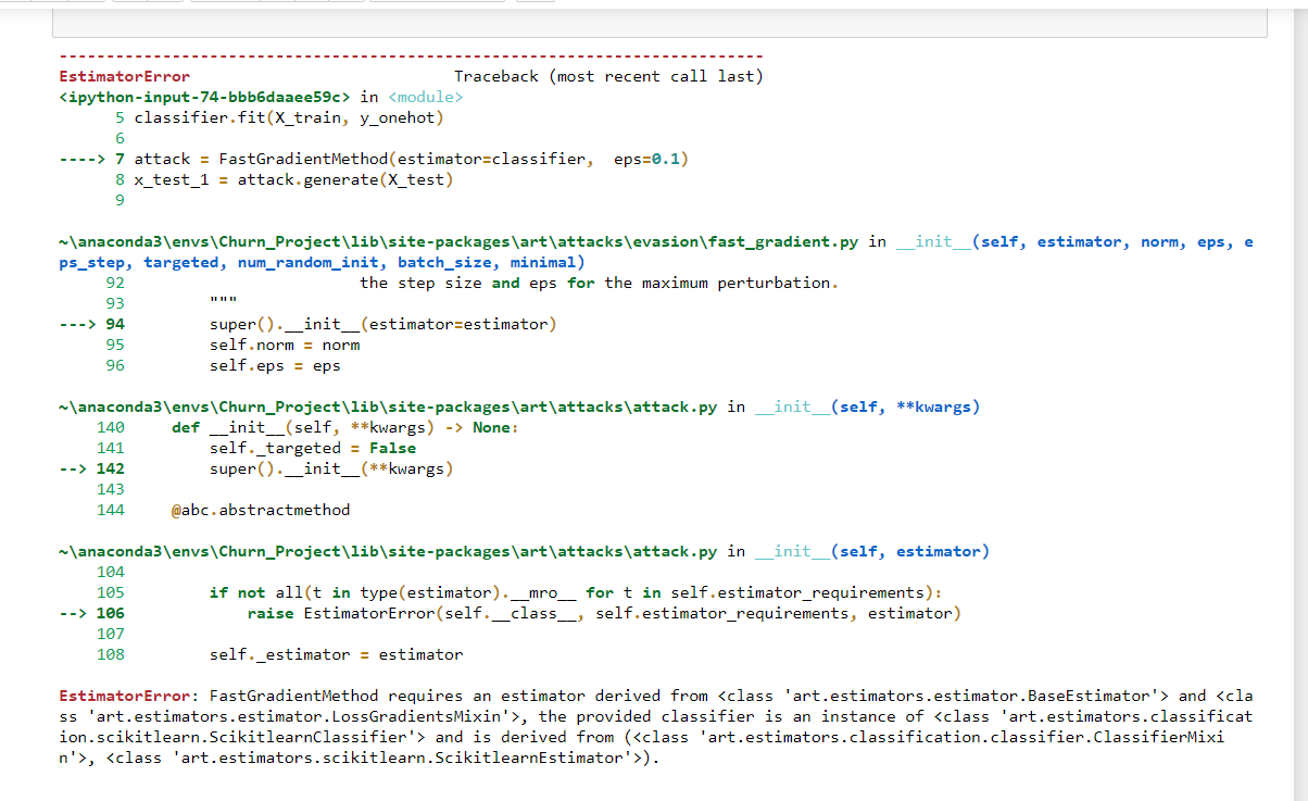 SKlearn classifiers and FastGradientMethod · Issue #1148 · Trusted-AI/adversarial-robustness ...