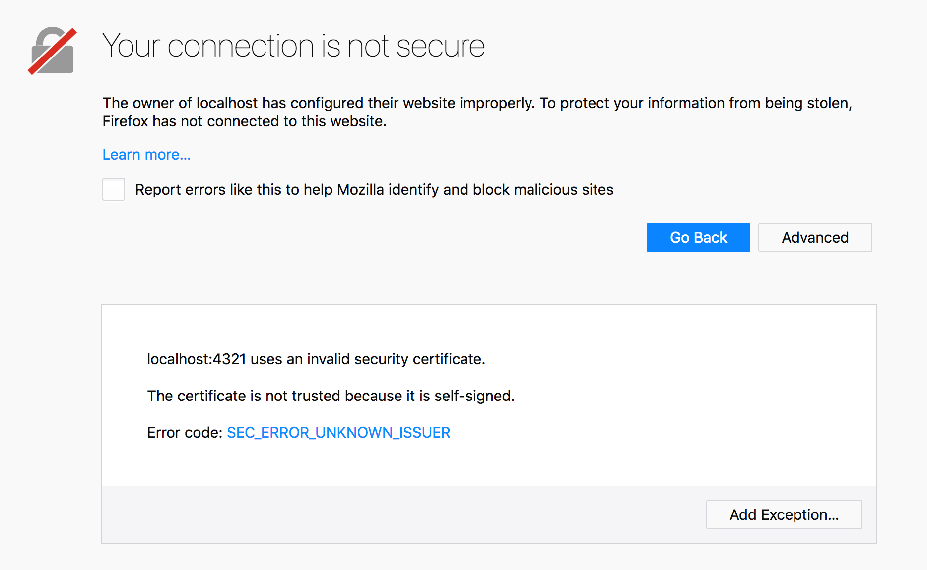 Security exception in Firefox through self-signed certificate · Issue #1765 · SharePoint/sp-dev ...