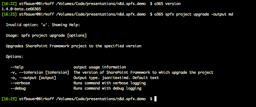 O365 Spfx Project Upgrade Invalid Option U · Issue 504 · Pnpcli Microsoft365 · Github