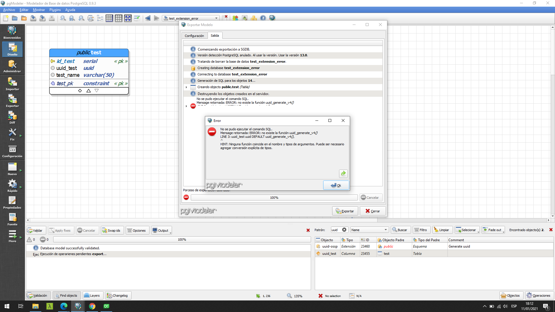 Error using extensions · Issue #1506 · pgmodeler/pgmodeler · GitHub