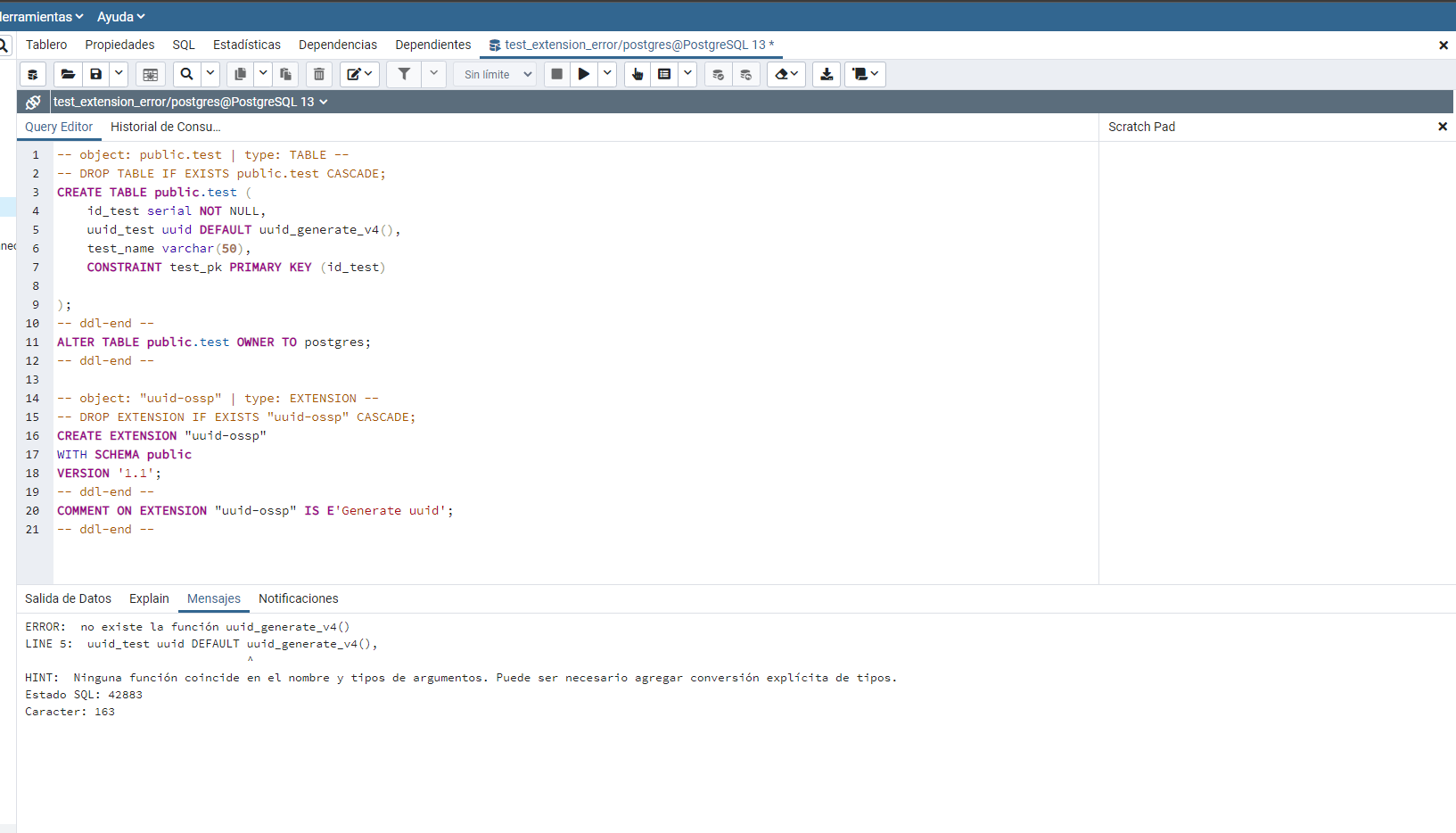 Error using extensions · Issue #1506 · pgmodeler/pgmodeler · GitHub