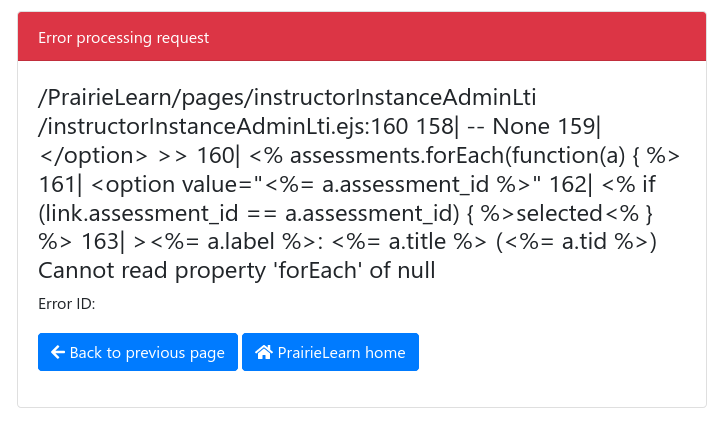 Instructor page for LTI admin: unhandled edge case · Issue #5672 · PrairieLearn/PrairieLearn ...