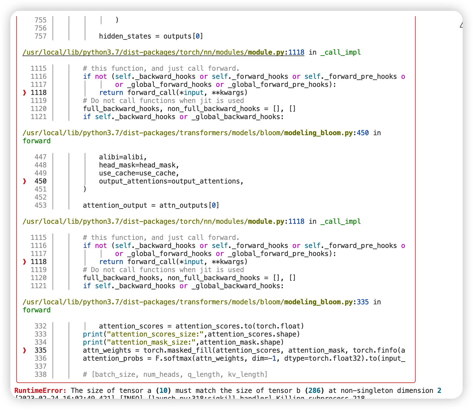 [BUG] Attention Mask size error during inference in Bloom model · Issue #2895 · microsoft ...