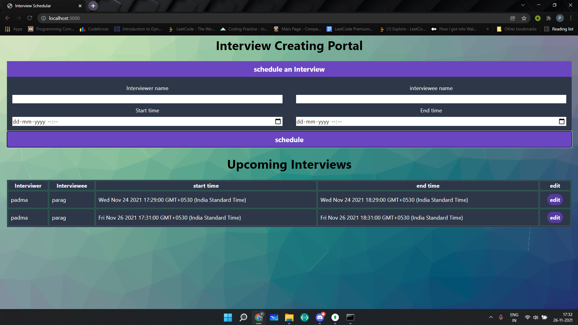 GitHub - padma00/Interview_Schedular: A simple app for interview scheduling