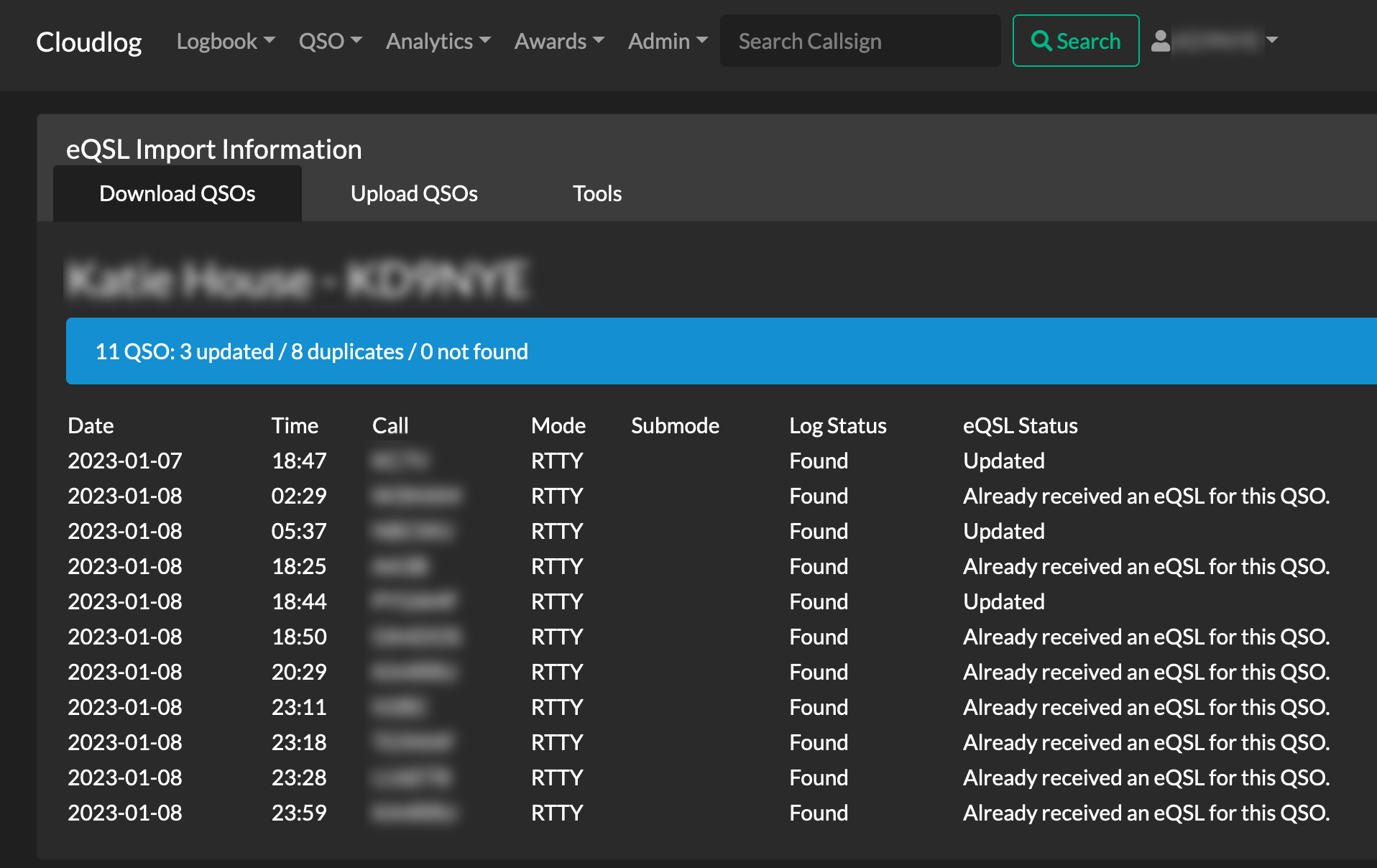 Feature request: Additional way to view new eQSL confirmations · Issue #1776 · magicbug/Cloudlog ...