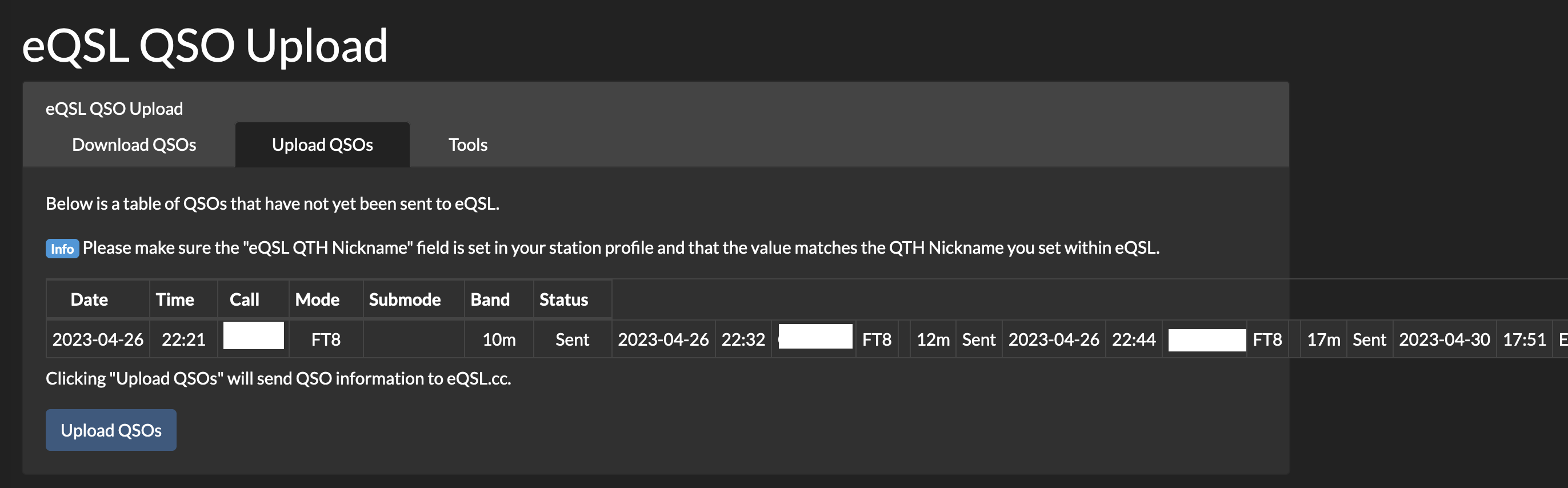 Table broken on eQSL upload page · Issue #2115 · magicbug/Cloudlog · GitHub