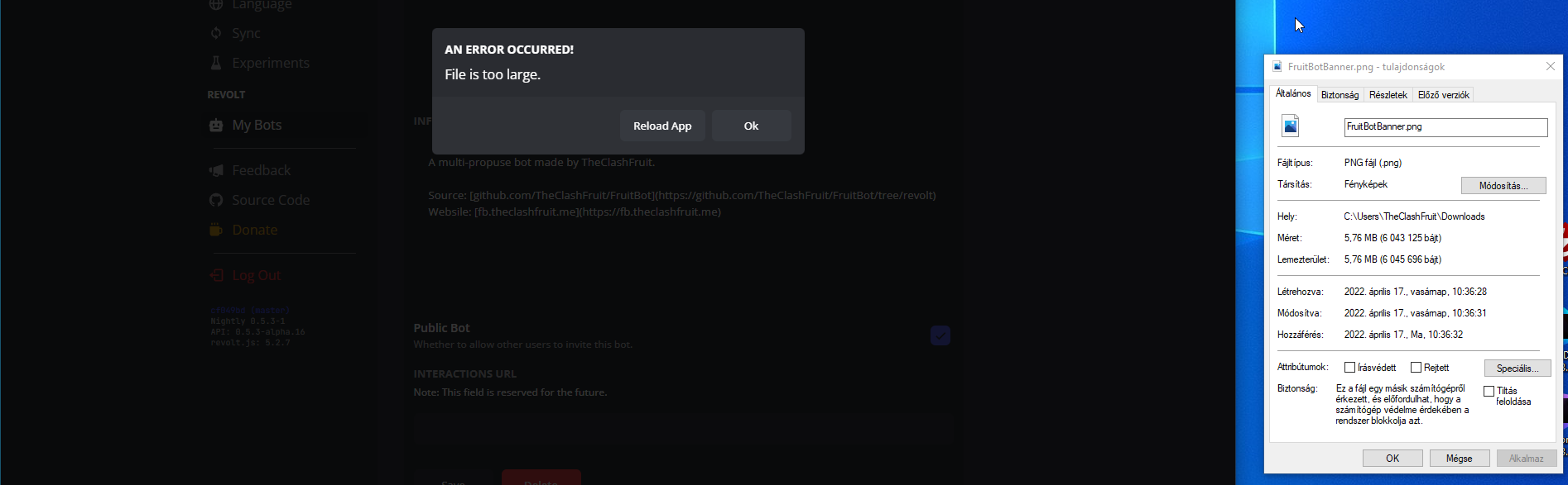 [Bug Report] Bot Banner Size · Issue #585 · revoltchat/revite · GitHub