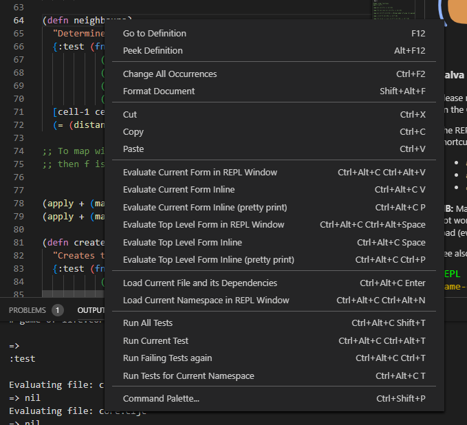 [Feature] Adding selected calva commands to the editors context menu ...