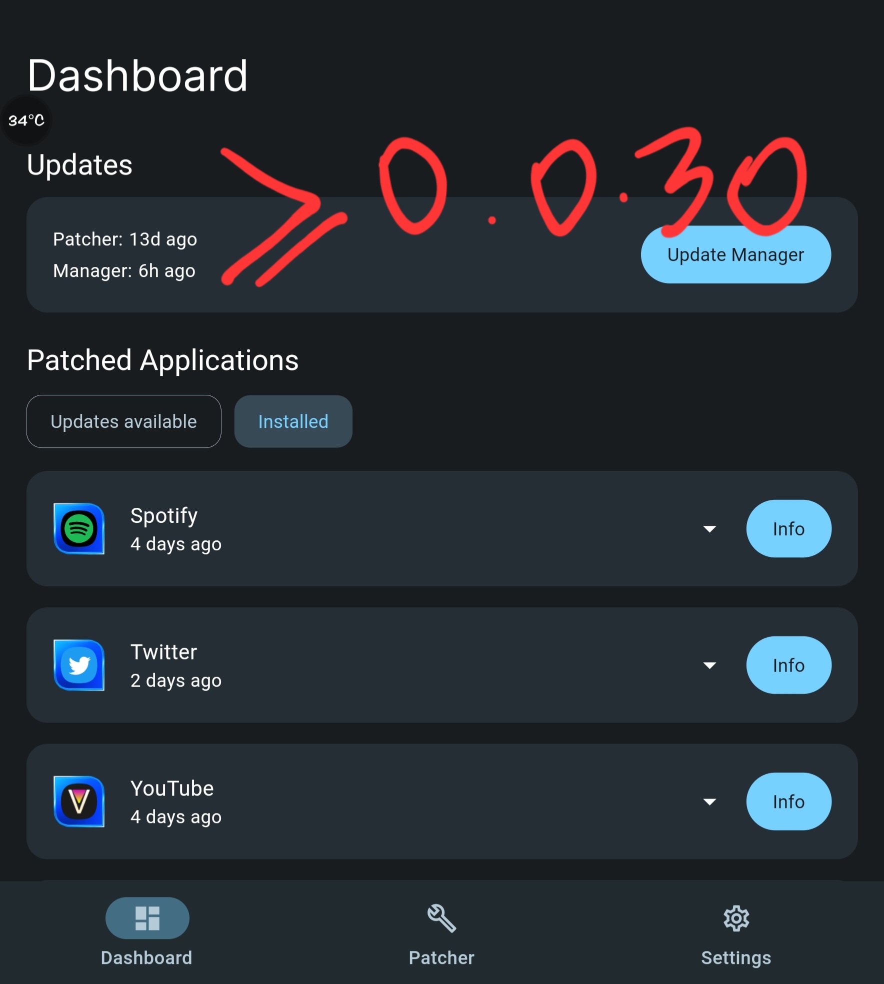 Since v0.0.31 Patched Applications is empty · Issue #406 · ReVanced/revanced-manager · GitHub