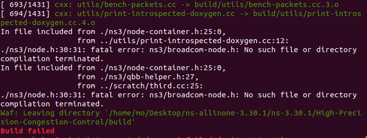 Compile failed · Issue #2 · alibaba-edu/High-Precision-Congestion-Control · GitHub