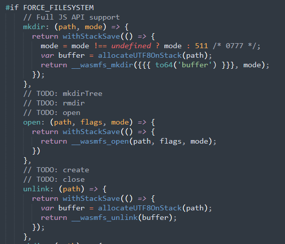 WasmFS JS API · Issue #15976 · emscripten-core/emscripten · GitHub