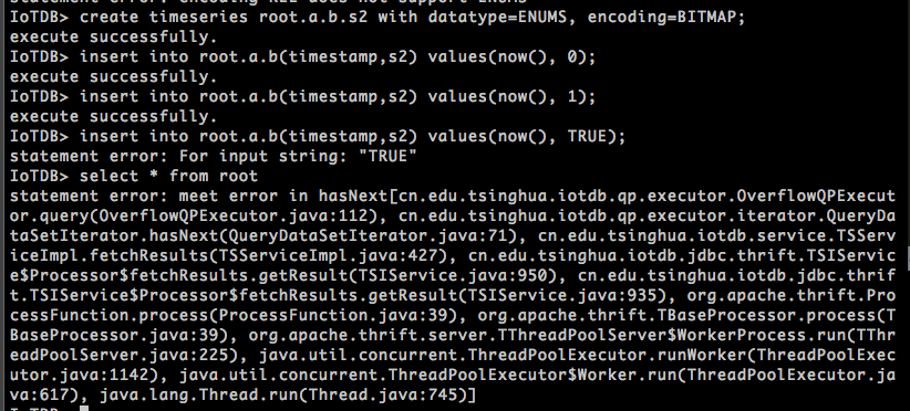 枚举类型功能测试问题反馈 · Issue #111 · thulab/iotdb · GitHub