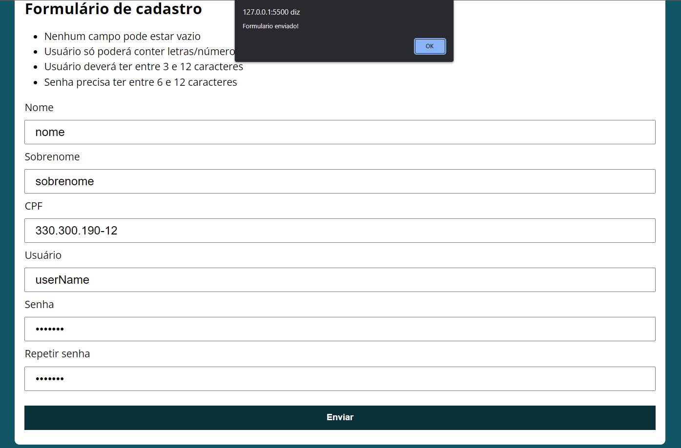 GitHub - zedaoxd/Validando-formulario