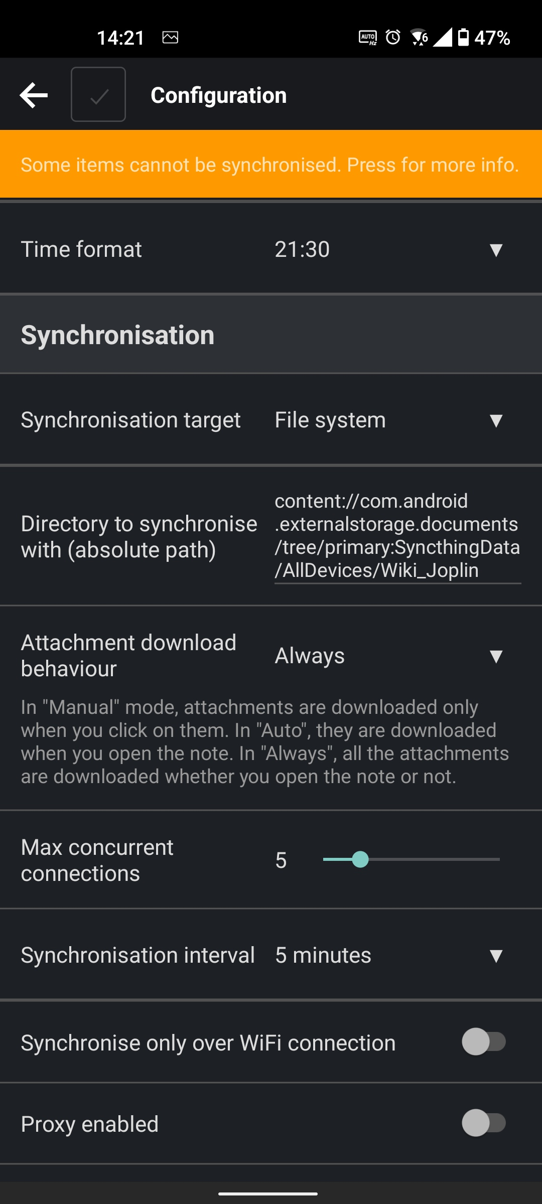 App Becomes Unresponsive While Trying To Sync Notes With Filesystem On