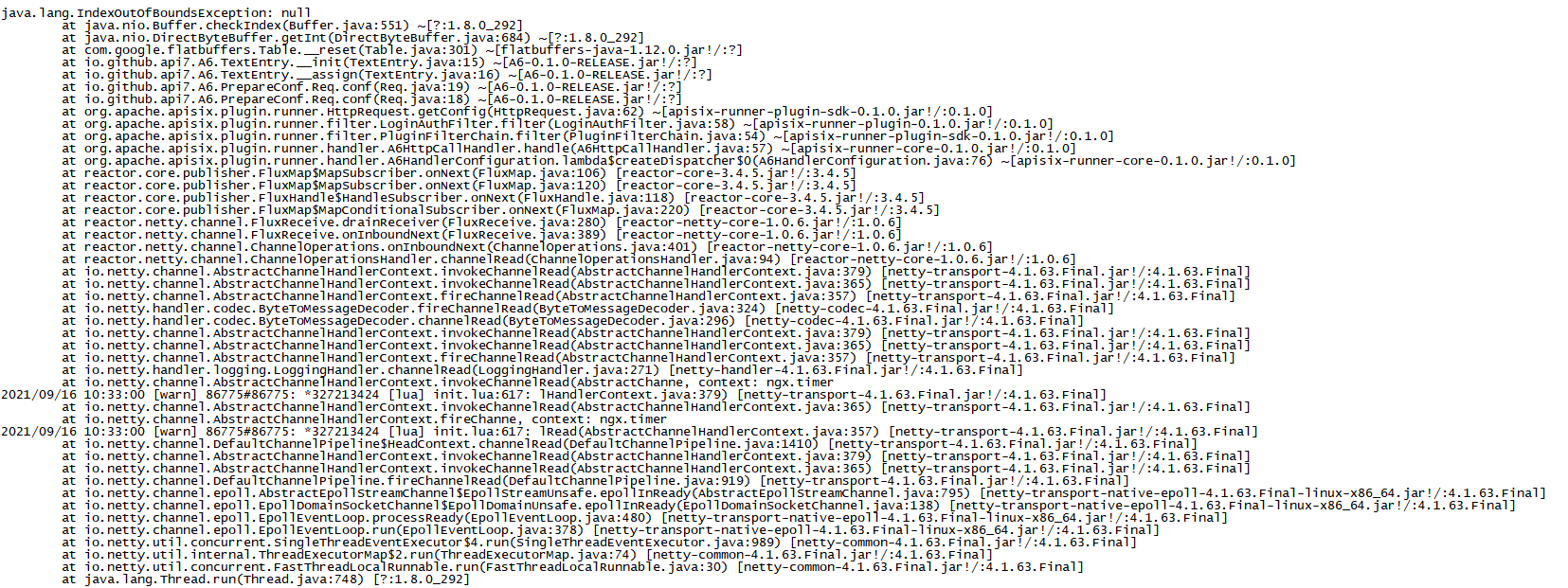 Bug Java Pulugin Ruuner Filter Get Config Occured Javalangindexoutofboundsexception Null 