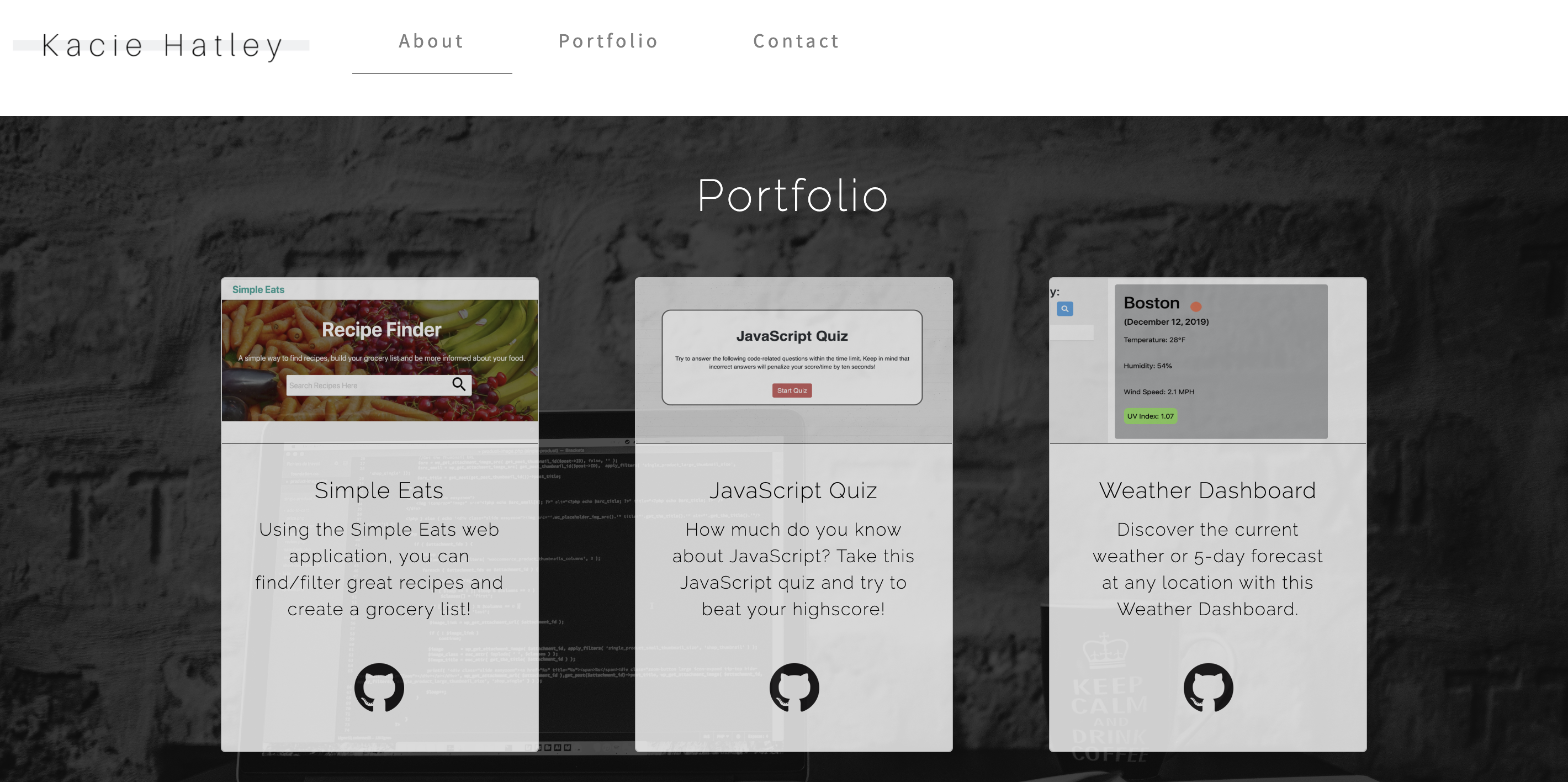 GitHub - kaciehatley/project-portfolio: Personal portfolio built using ...