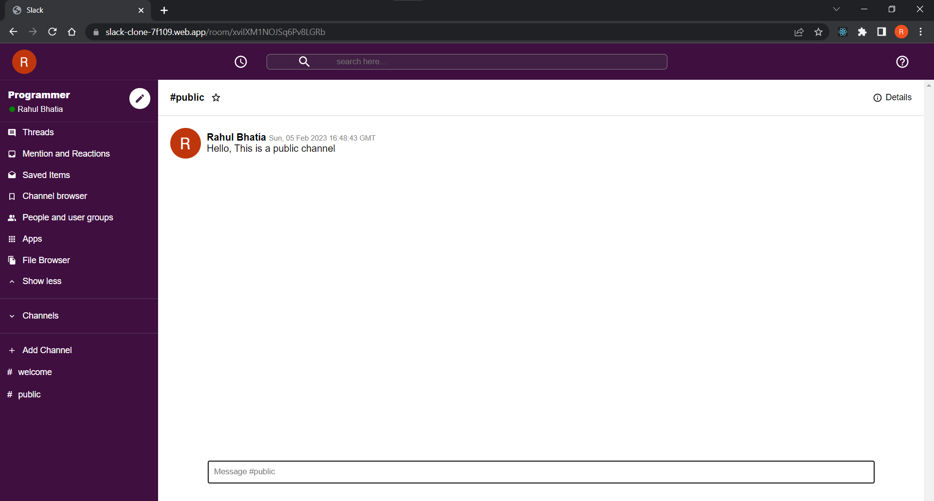 Github Rahul145hub Slack Clone Build A App Using React And Firebase