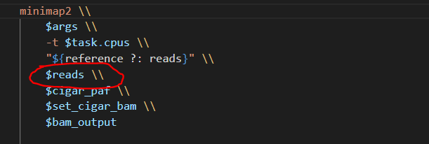 minimap2/align: unquote the "$reads" var in main.nf · Issue #3949 · nf-core/modules · GitHub