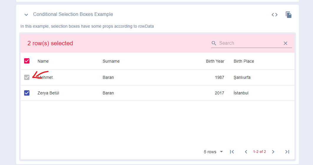 Help on Conditional Selection Boxes Example · Issue #1833 · mbrn/material-table · GitHub