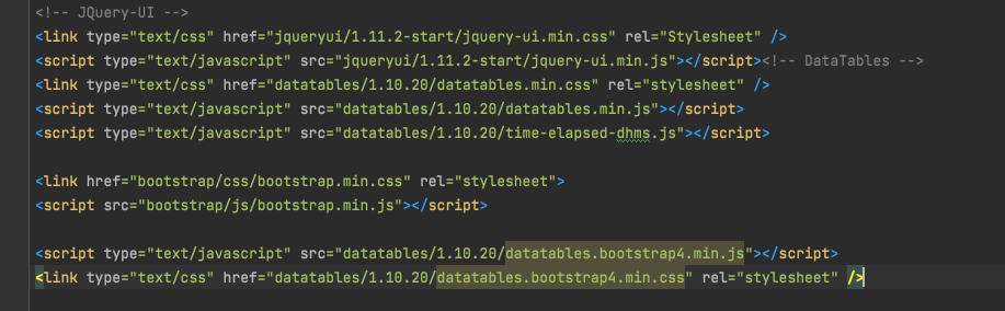 Serenity/JS 3.0 - Report graph errors due to missing bootstrap minified files for datatables v1 ...