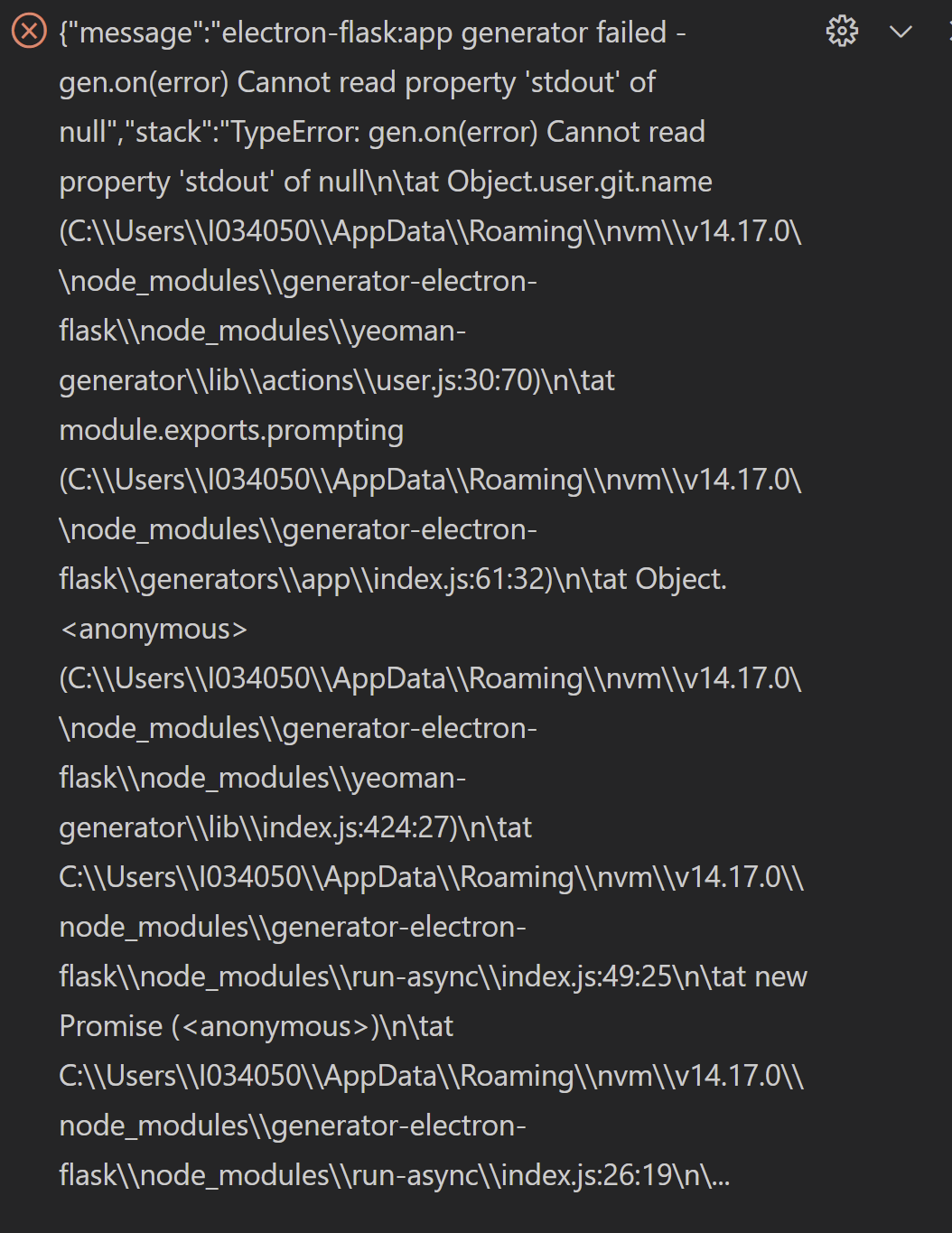 Yoeman Generator Generator And Others Cannot Read Property Stdout Of Null · Issue 623 · Sap
