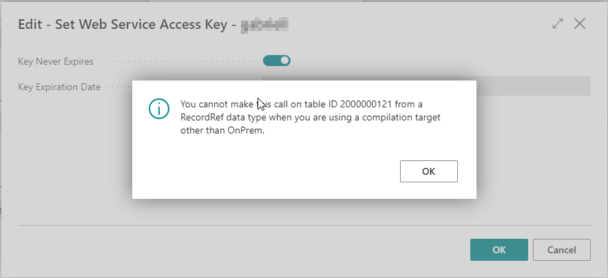 Unable to set up a web service access key · Issue #11835 · microsoft ...