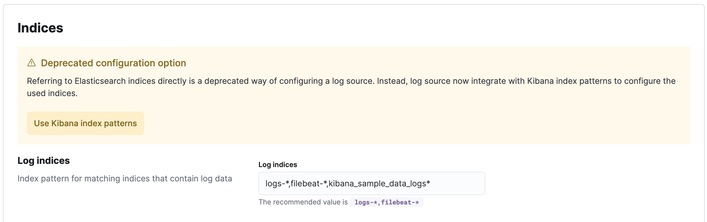 Allow multiple index pattern configuration for the "Logs" app as it was with the deprecated ...