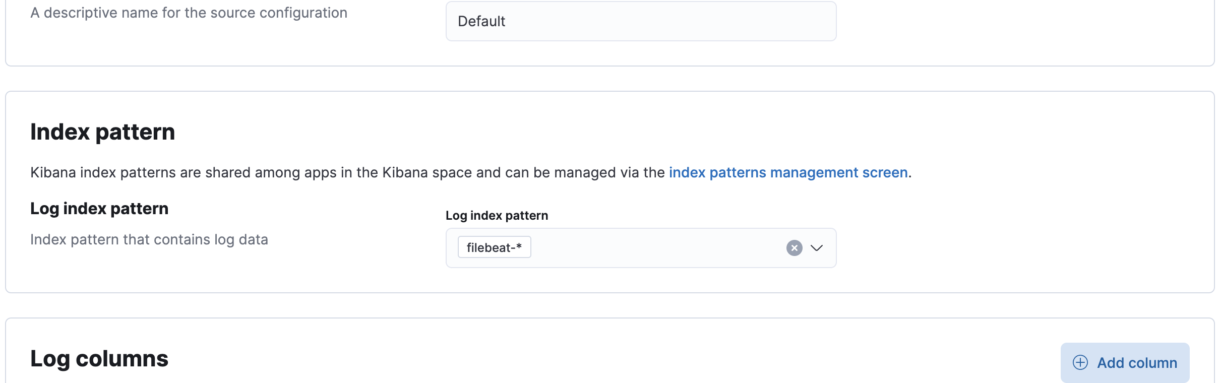 Allow multiple index pattern configuration for the "Logs" app as it was with the deprecated ...