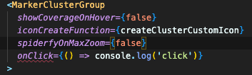 `onClick` or `onClusterClick` is not recognised as a prop · Issue #172 · yuzhva/react-leaflet ...