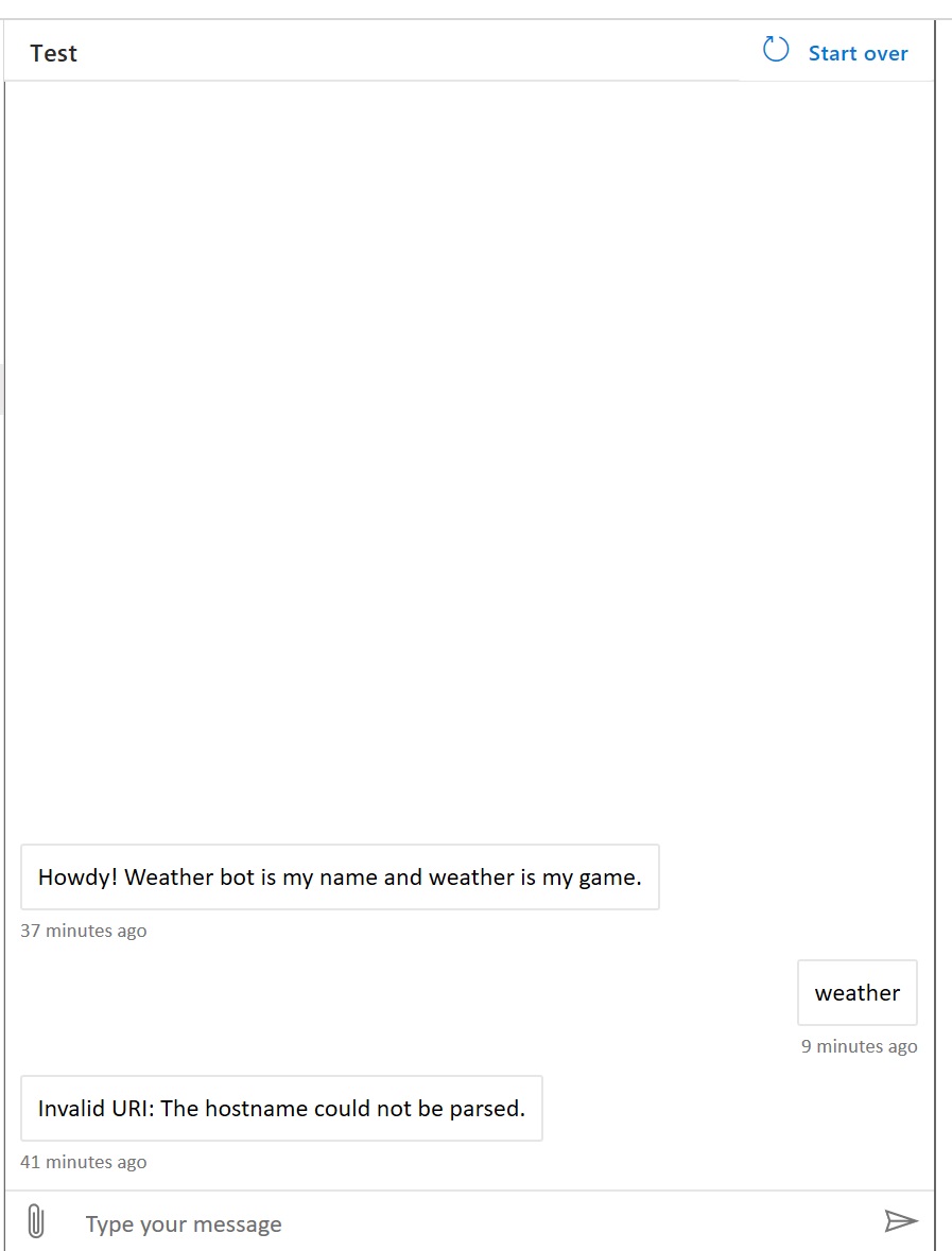 WeatherBot : After deployment, shows "Invalid URI: The hostname could not be parsed" · Issue ...