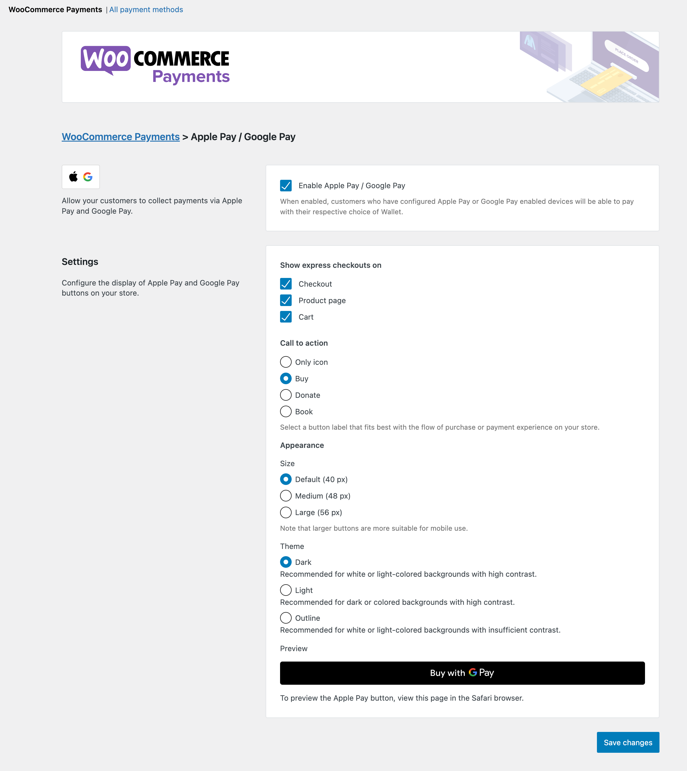Spike: Define WooPay express checkout button settings design · Issue #5161 · Automattic ...