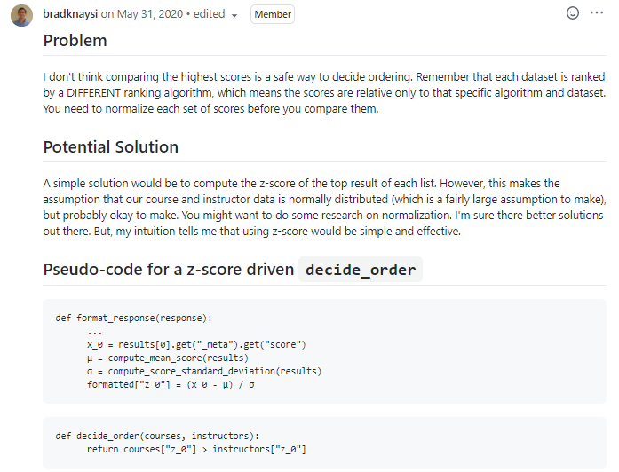 Display only either instructor or course search results (no point in showing both for same query ...