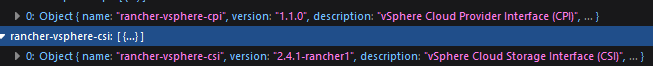 vSphere CPI and CSI charts are not visible in rancher/charts and independent rancher/vsphere ...