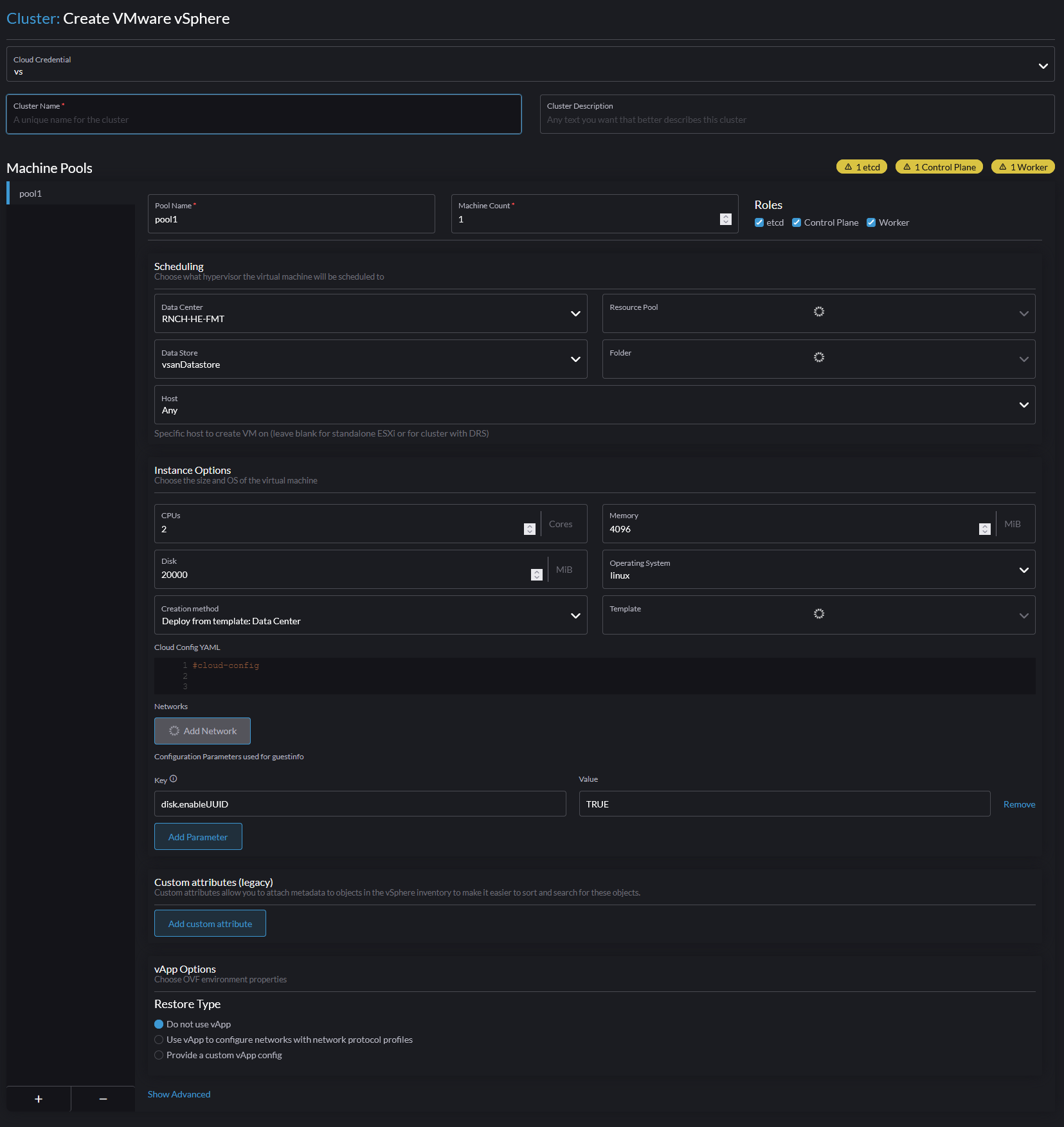 [vsphere rke2] unable to add node pool to rke2 cluster · Issue #5423 · rancher/dashboard · GitHub