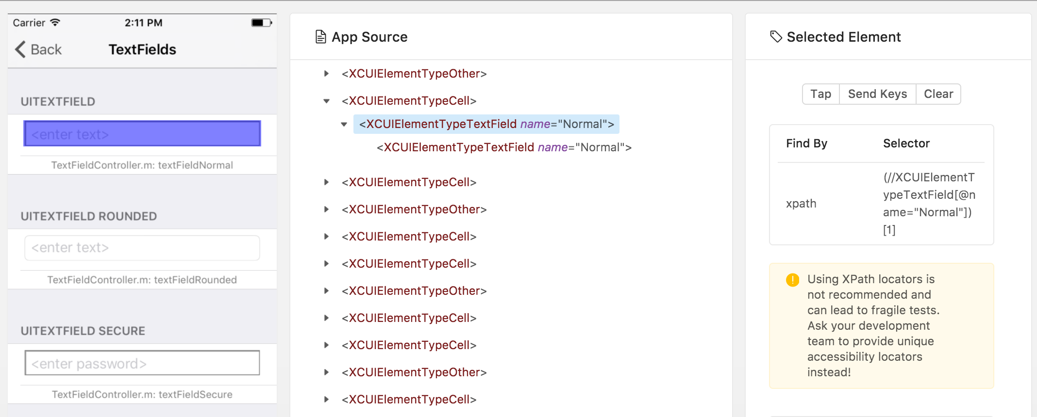 Unable to inspect input text elements using Appium inspector. · Issue #9766 · appium/appium · GitHub