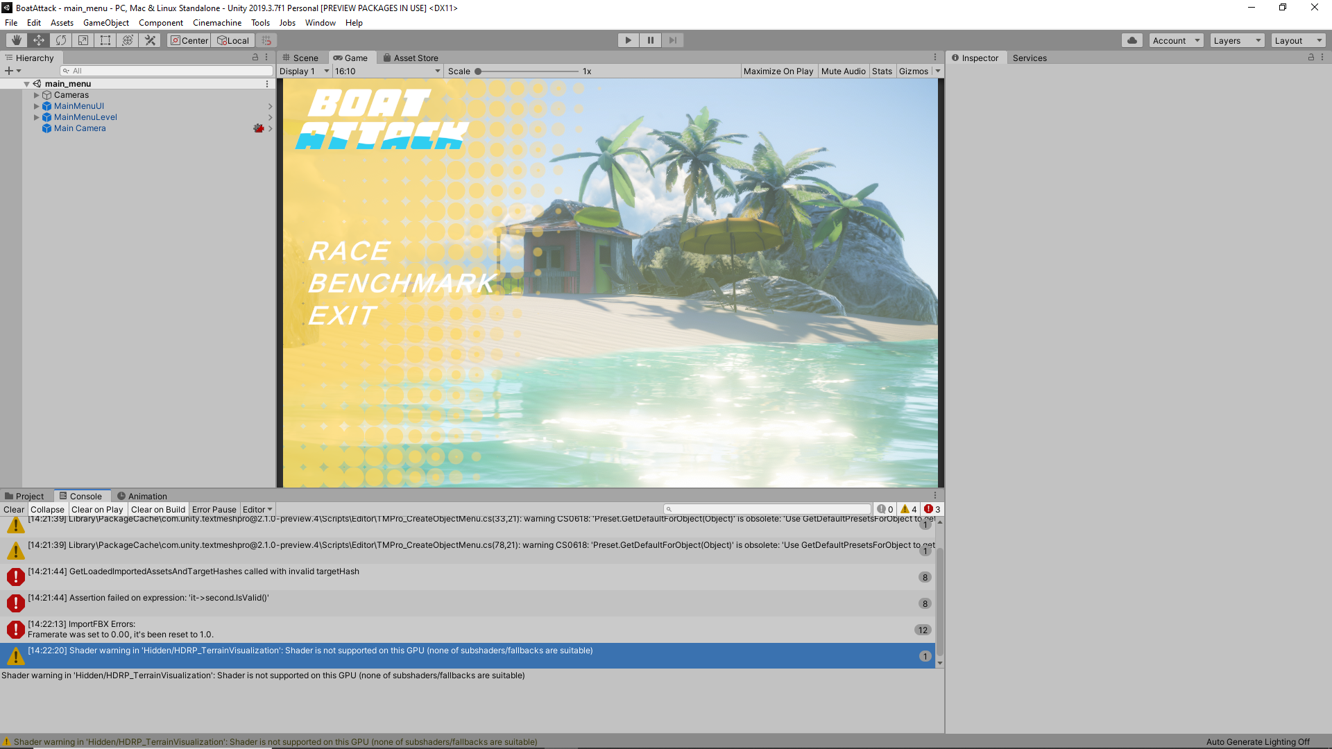 Shader warning when opening Project in Unity 2019.3.7f1 · Issue #89 · Unity-Technologies ...