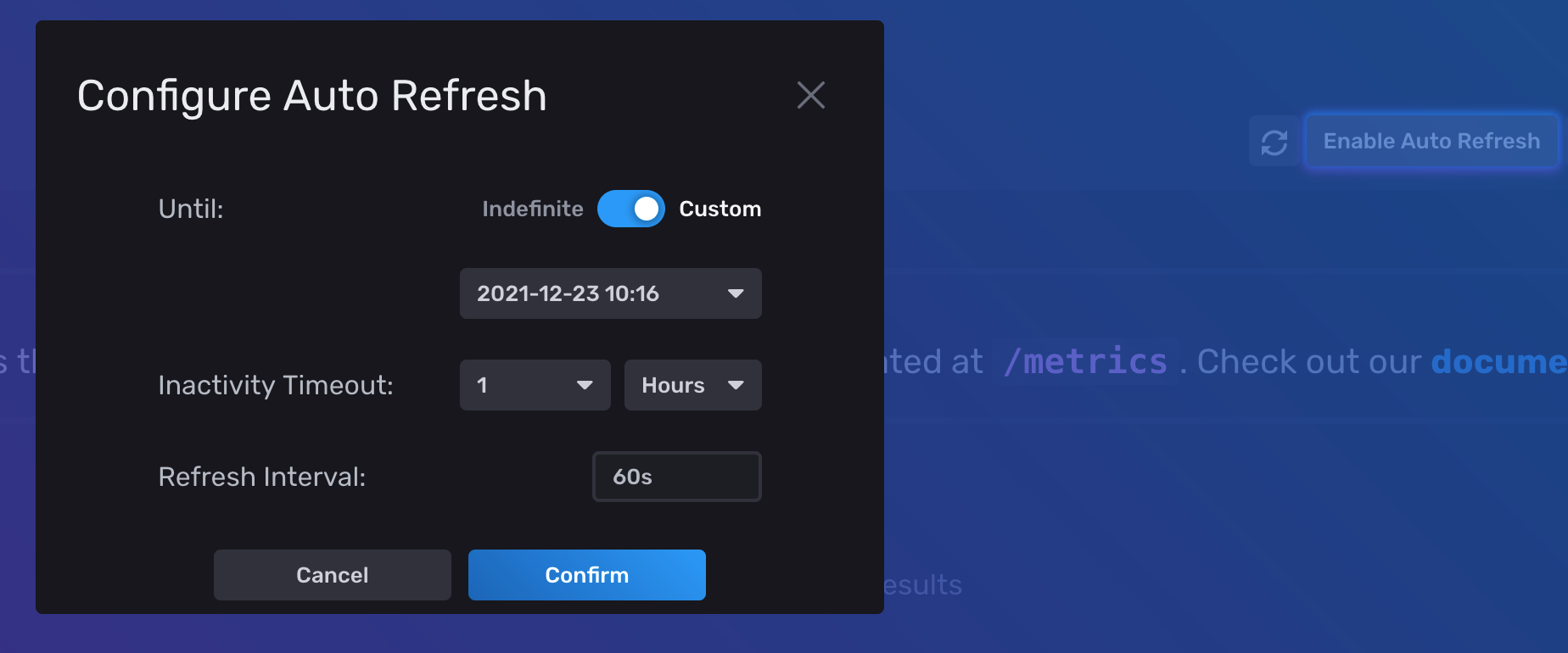 After update to 2.0.6, the UI dashboard no longer auto refresh. Only manual refresh works ...
