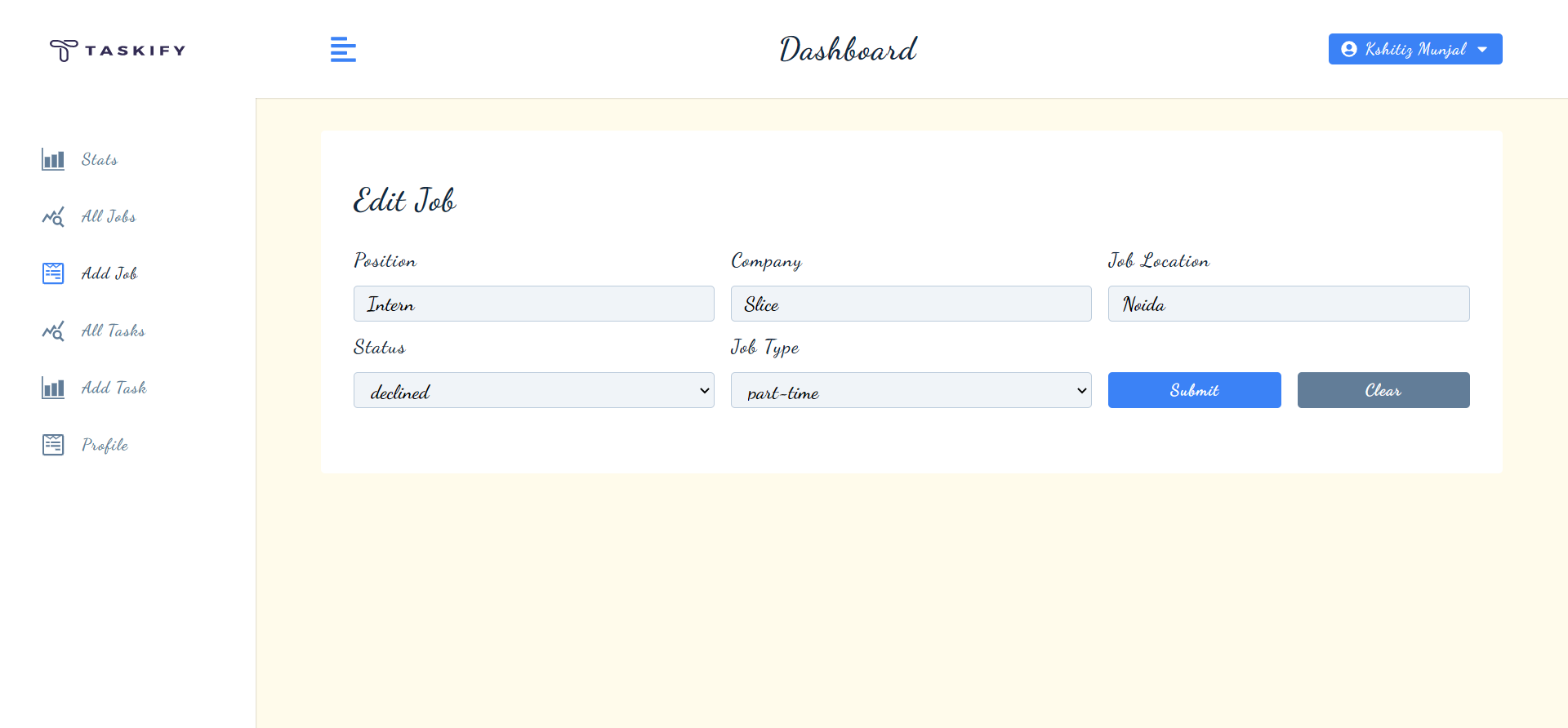 GitHub - Kshitiz-13/Taskify: Taskiify A web App made using MERN to make our life easier while ...