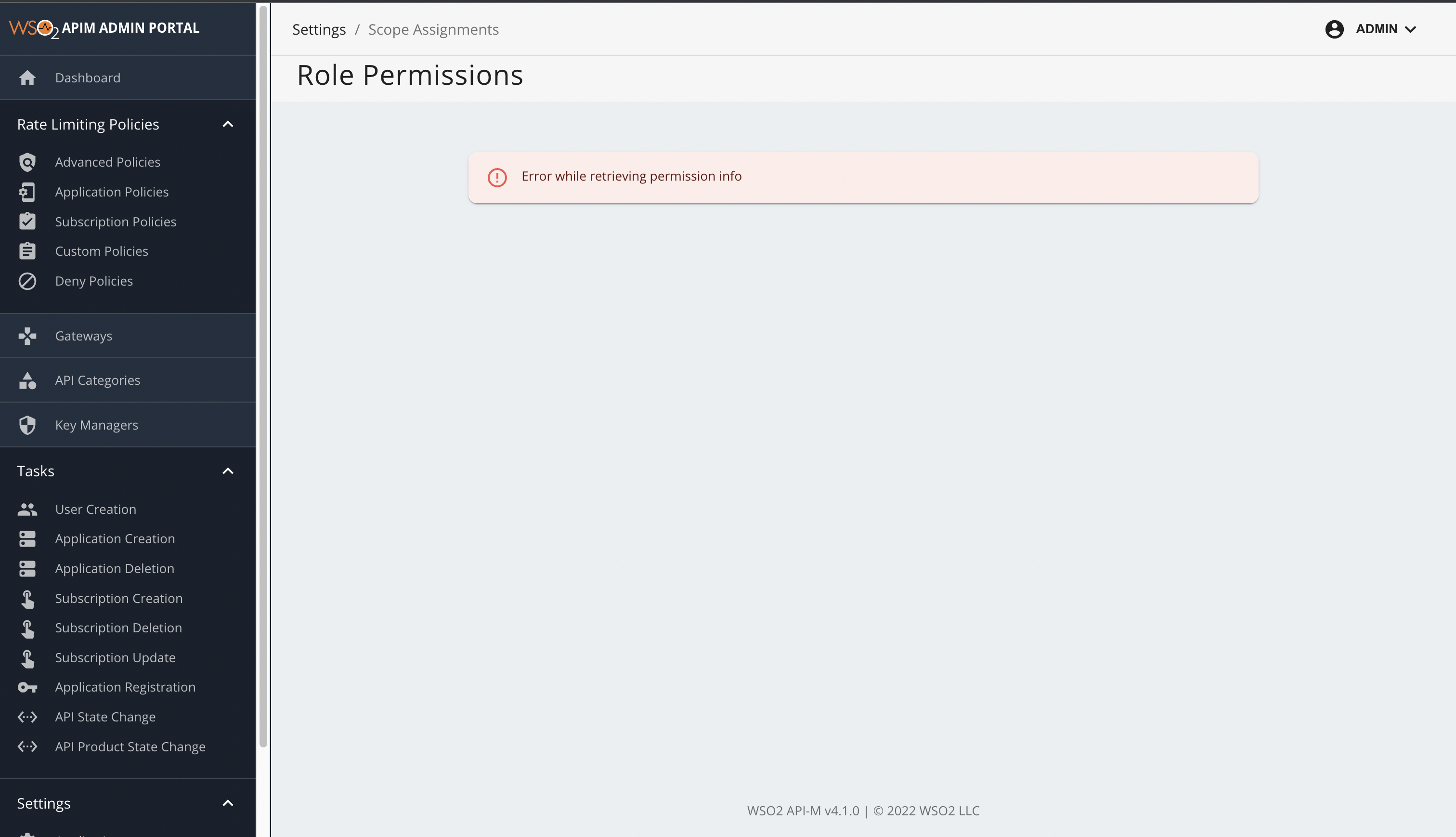 Scope Assignments page not working in the APIM Admin Portal · Issue #795 · wso2/api-manager · GitHub